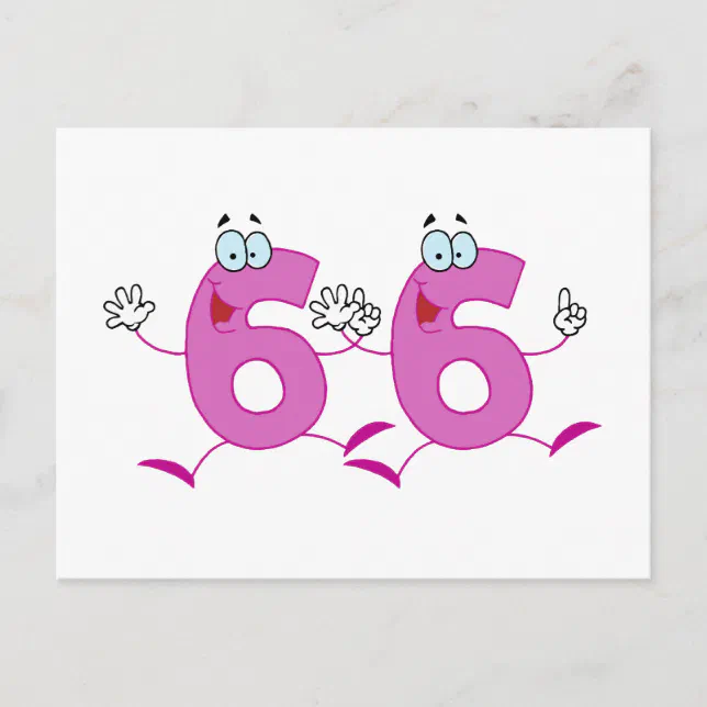 Happy Number 66 Postcard | Zazzle