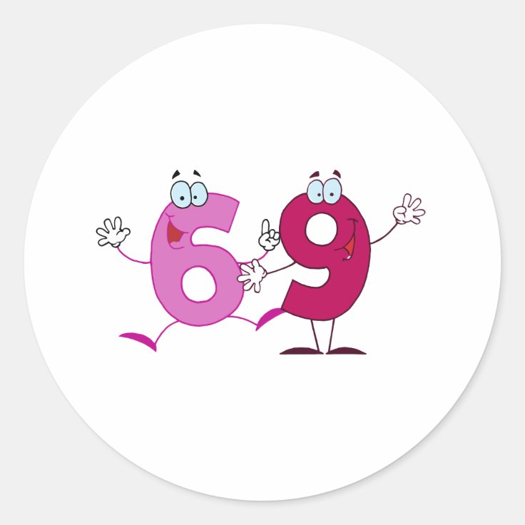 Happy Number 69 Classic Round Sticker | Zazzle