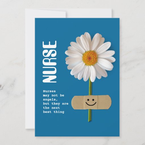 Happy Nurses Day. Fun Daisy Flat Greeting Card | Zazzle