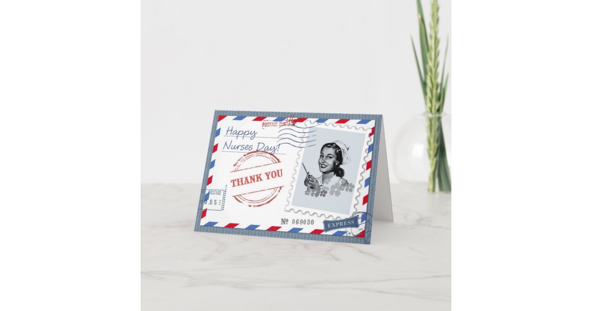 Happy Nurses Day. Retro Nurse Greeting Card | Zazzle