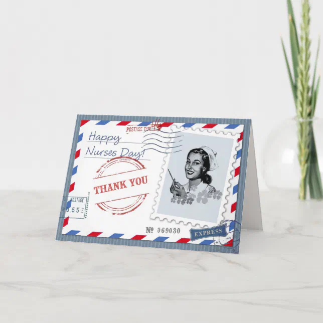 Happy Nurses Day. Retro Nurse Greeting Card | Zazzle