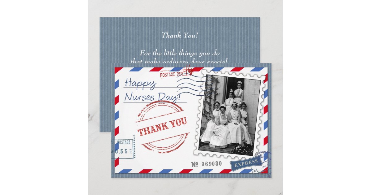 Happy Nurses Day. Vintage Nurses Flat Card | Zazzle