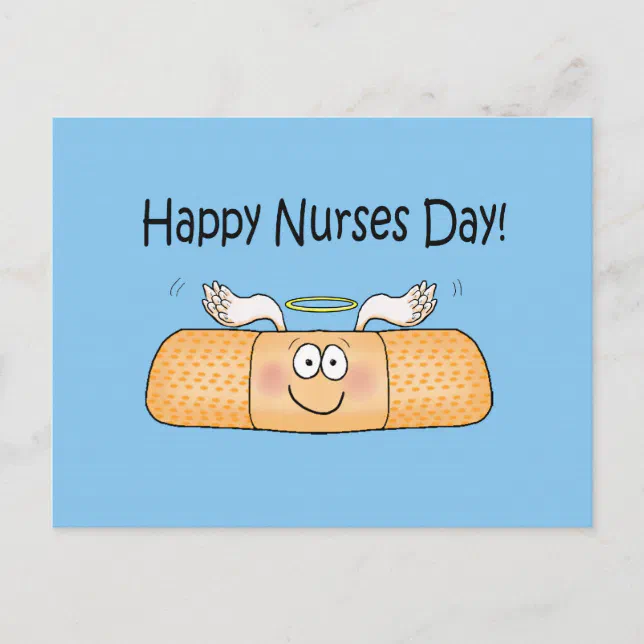 Happy Nurses Nurse Nurse's Day Whimsical Bandage Postcard | Zazzle