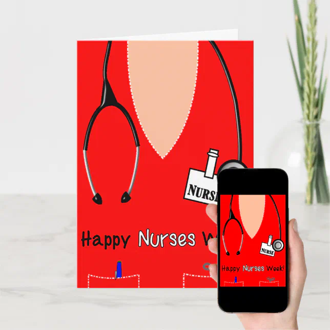 Happy Nurses Week Card Scrub Top | Zazzle