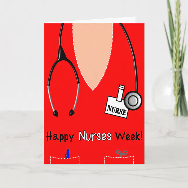 Happy Nurses Week Card Scrub Top | Zazzle