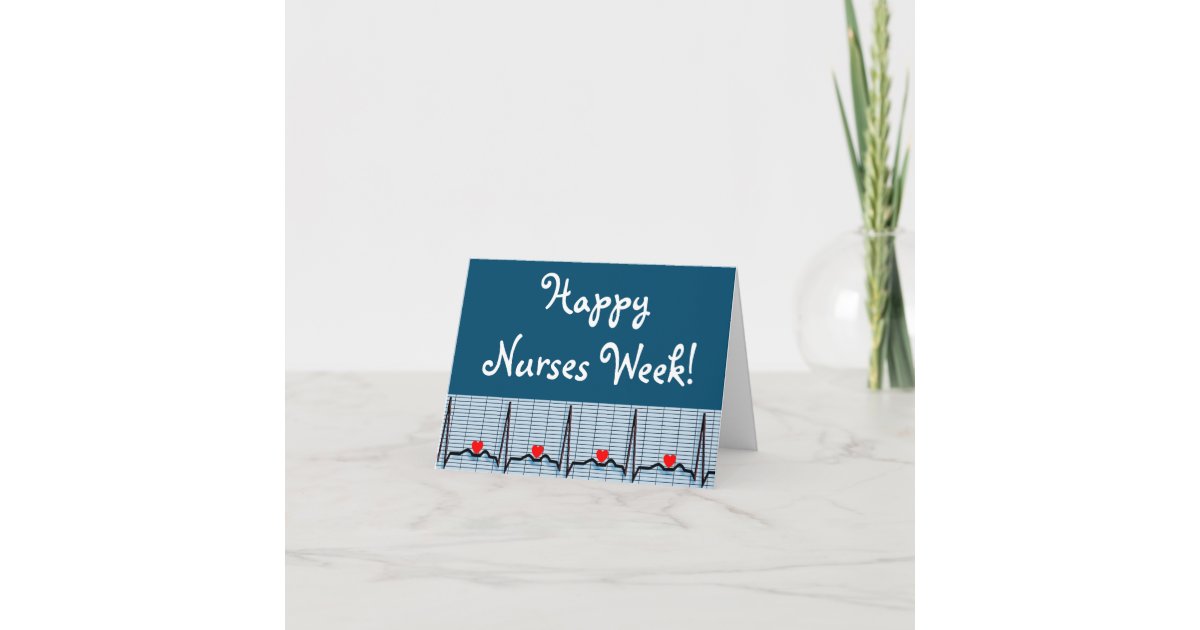 Happy Nurses Week EKG Note Card | Zazzle
