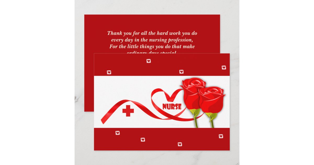 Happy Nurses Week. Red Roses Card | Zazzle