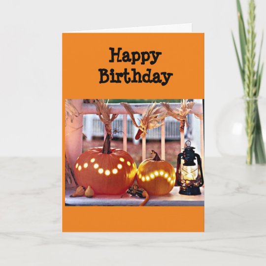 **HAPPY OCTOBER BIRTHDAY** AUTUMN WISHES TO YOU! CARD | Zazzle.com