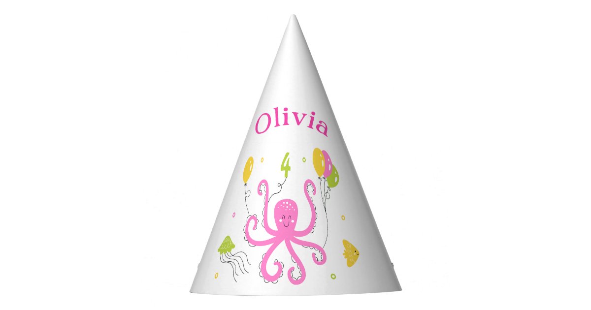 Happy Octopus Birthday Party Hat | Zazzle
