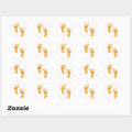 Happy Orange Feet Classic Round Sticker | Zazzle