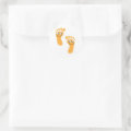 Happy Orange Feet Classic Round Sticker | Zazzle