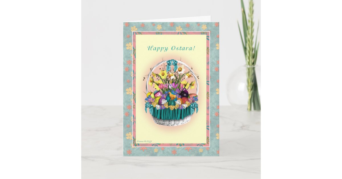 Happy Ostara - Vernal Equinox - Ostara Basket Card | Zazzle