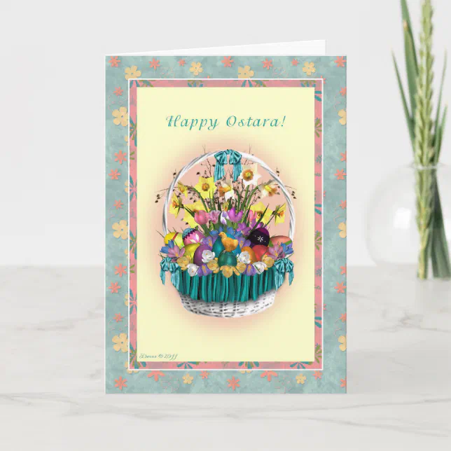 Happy Ostara - Vernal Equinox - Ostara Basket Card | Zazzle