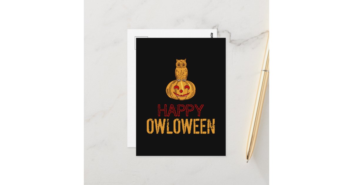 Happy Owloween, Halloween Postcard | Zazzle