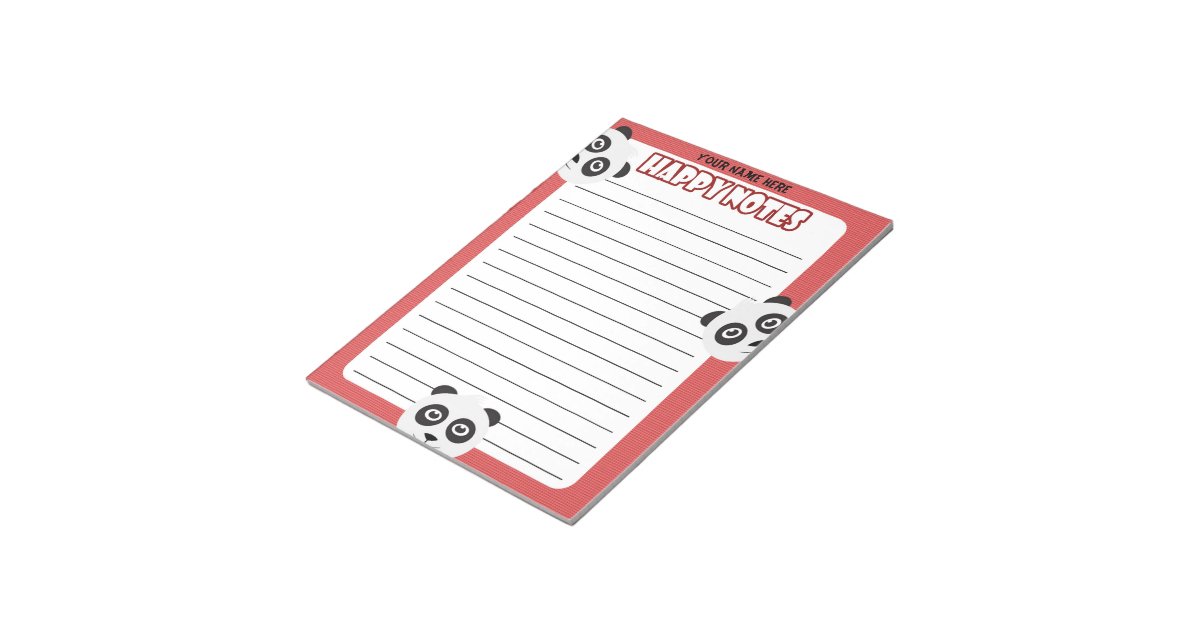 Happy Panda Custom Notepad | Zazzle