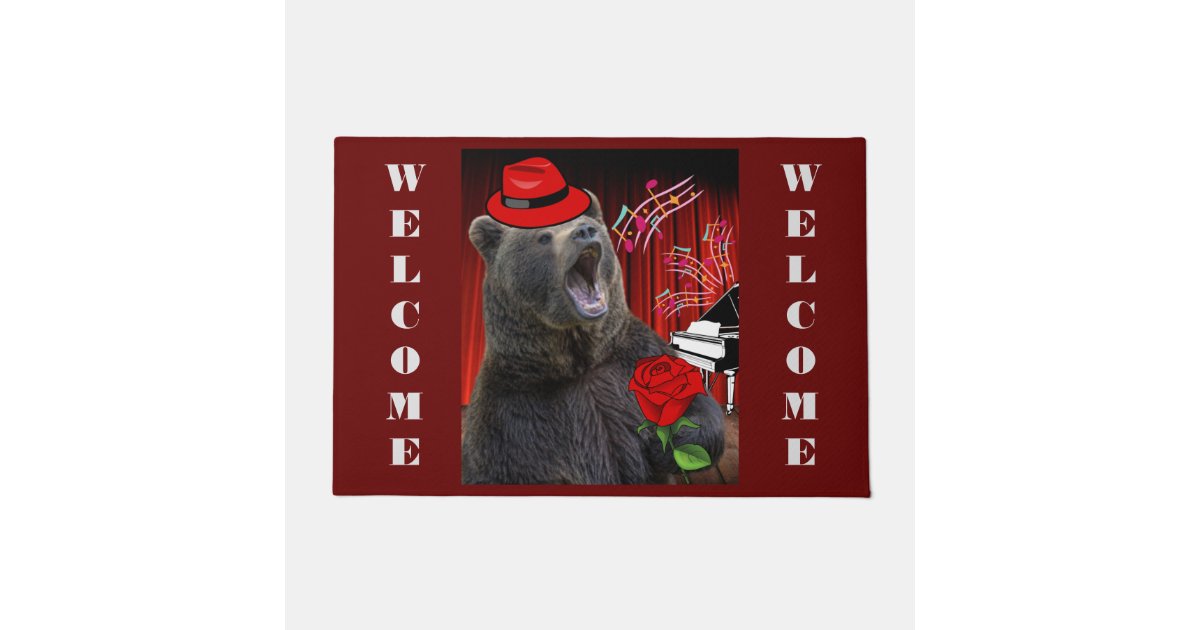 Happy Papa Bear Welcome Mat | Zazzle