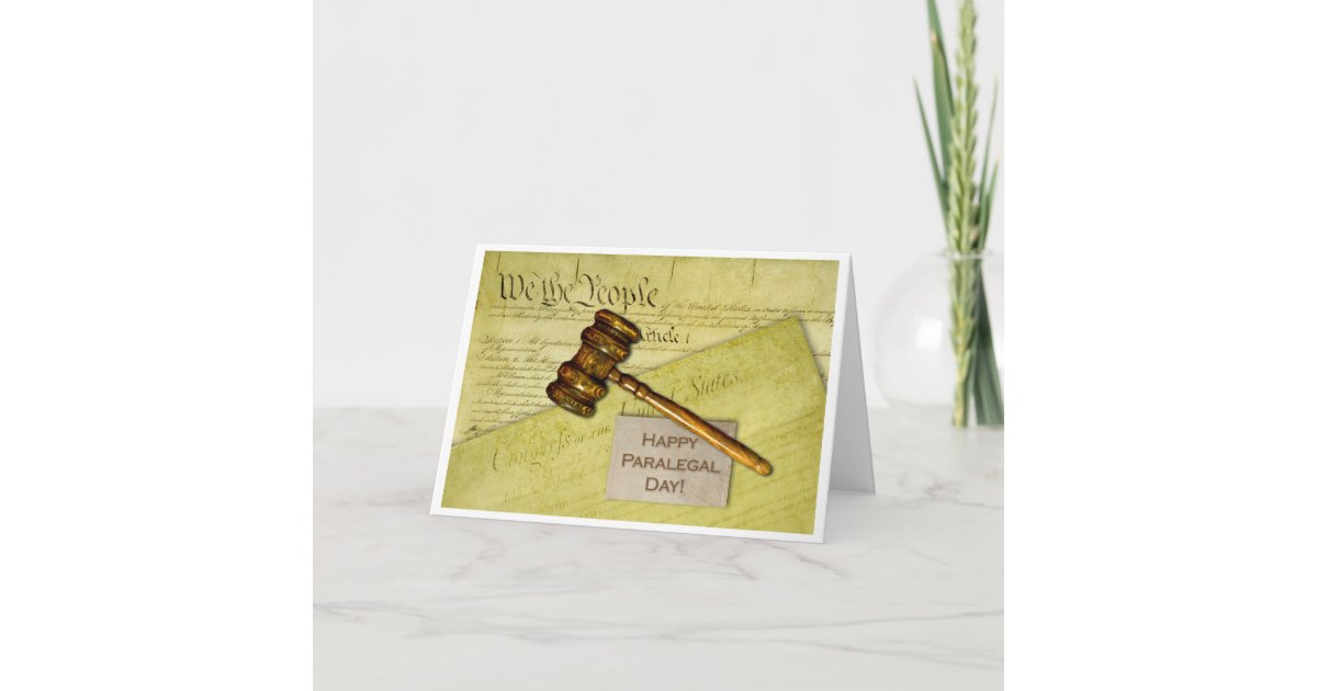Happy Paralegal Day, Documents and Gavel Card | Zazzle
