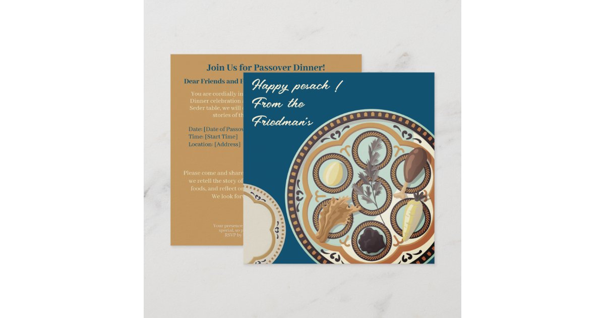 Happy Passover| Beautiful Seder Pesach Invitation | Zazzle
