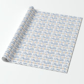 Happy Passover Elegant Blue Gold Star of David Wrapping Paper | Zazzle