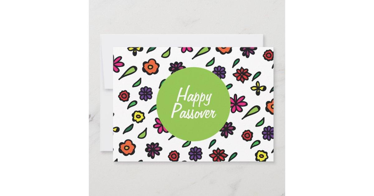 Happy Passover, Floral Passover Holiday Card | Zazzle