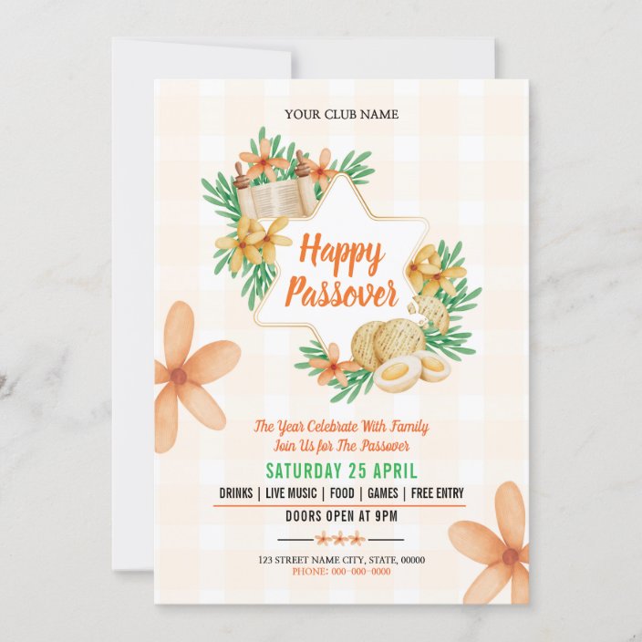Happy Passover Invitation flyer | Zazzle.com