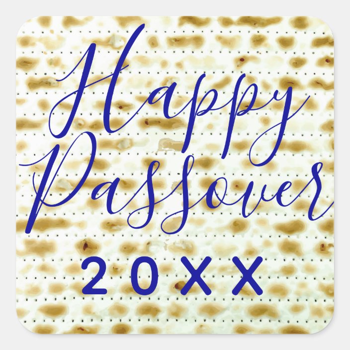 Happy Passover Matzo Square Sticker | Zazzle.com