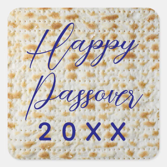 Happy Passover Matzo Square Sticker | Zazzle