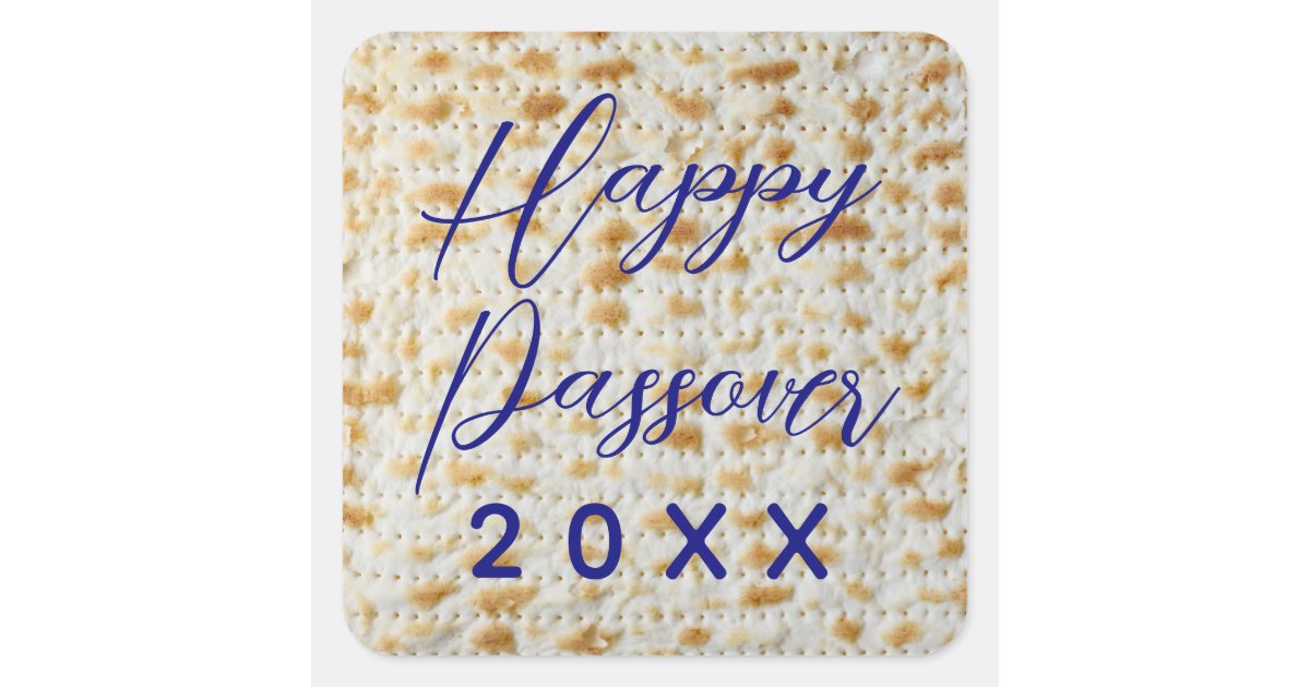 Happy Passover Matzo Square Sticker | Zazzle