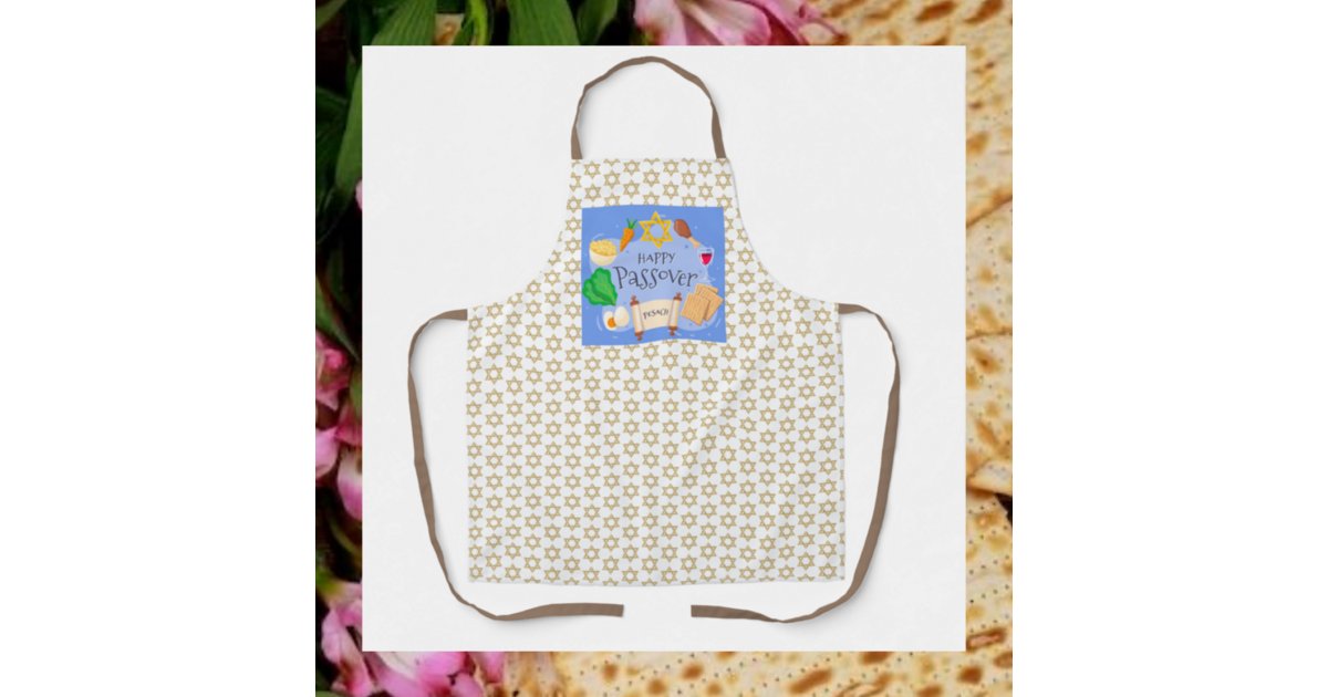 Happy Passover Matzoh Star of David Apron | Zazzle