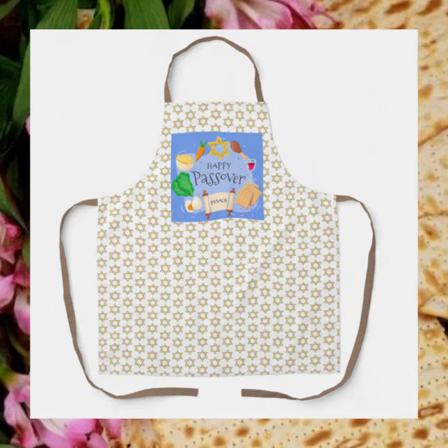 Happy Passover Matzoh Star of David Apron | Zazzle