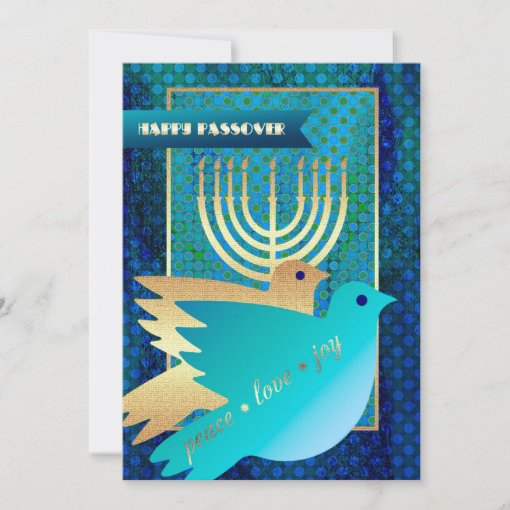 Happy Passover. Peace Doves and Menorah Card | Zazzle