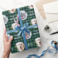 Happy Pawlidays Buffalo Plaid Custom Cat Dog Photo Wrapping Paper | Zazzle