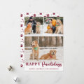 Happy Pawlidays Personalized Modern Dog 3 Photos Holiday Card | Zazzle