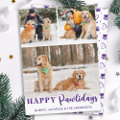 Happy Pawlidays Personalized Modern Dog 3 Photos Holiday Card | Zazzle