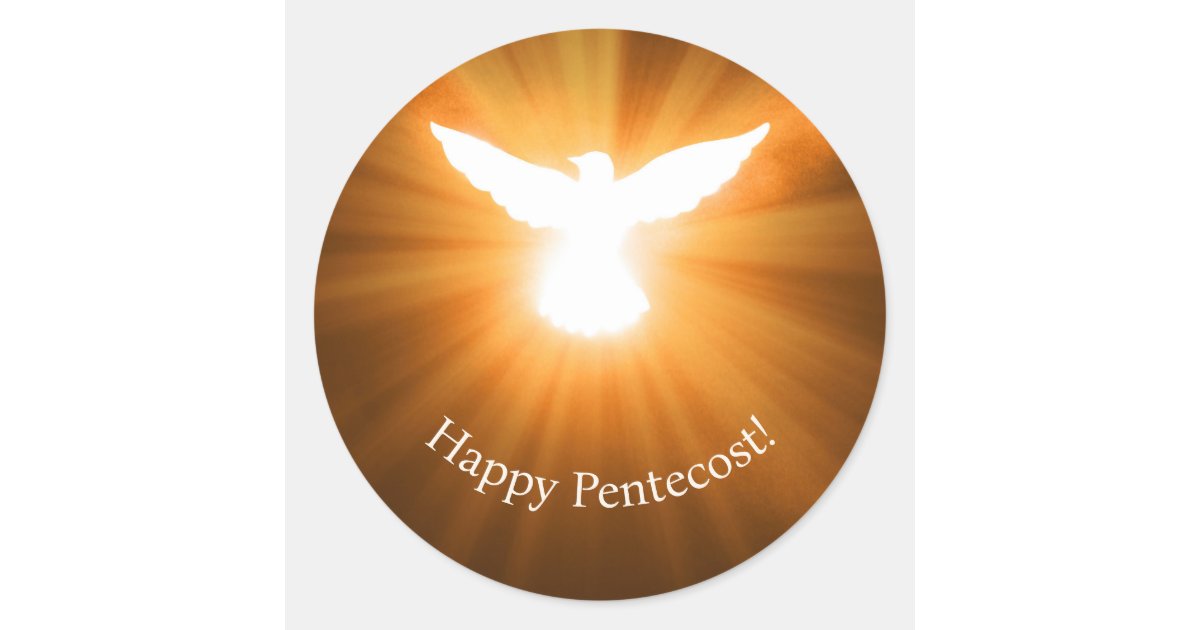 Happy Pentecost Classic Round Sticker | Zazzle