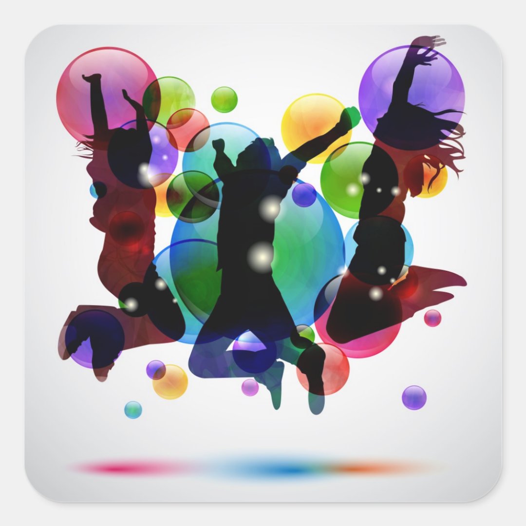 Happy People Square Sticker | Zazzle