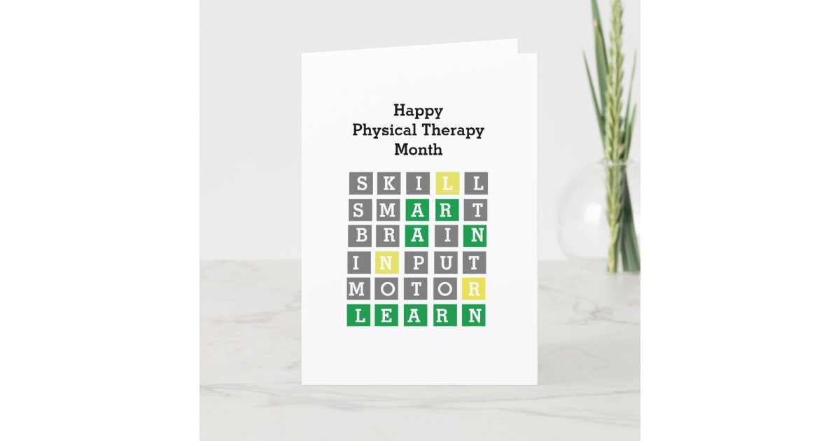 Happy Physical Therapy Month Custom Wordle Thank You Card | Zazzle