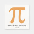 Happy Pi Day Birthday White and Orange Pi Symbol Napkins | Zazzle