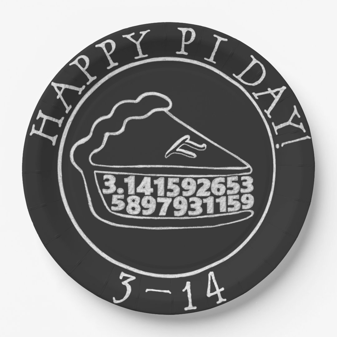 Happy Pi day chalkboard pie paper plates | Zazzle