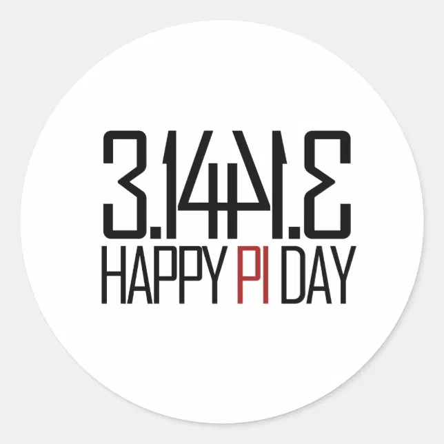 Happy Pi Day Classic Round Sticker | Zazzle