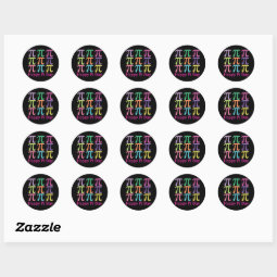 Happy Pi Day Colorful Tiles.png Classic Round Sticker | Zazzle