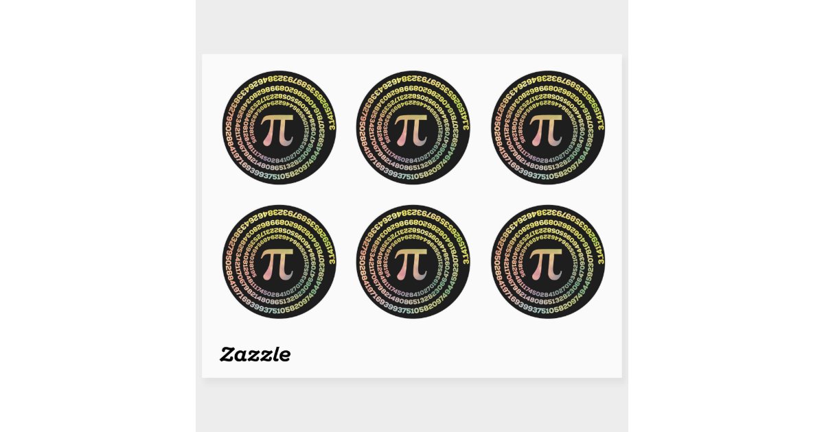 Happy Pi Day Funny School Math Spiral Text Classic Round Sticker | Zazzle