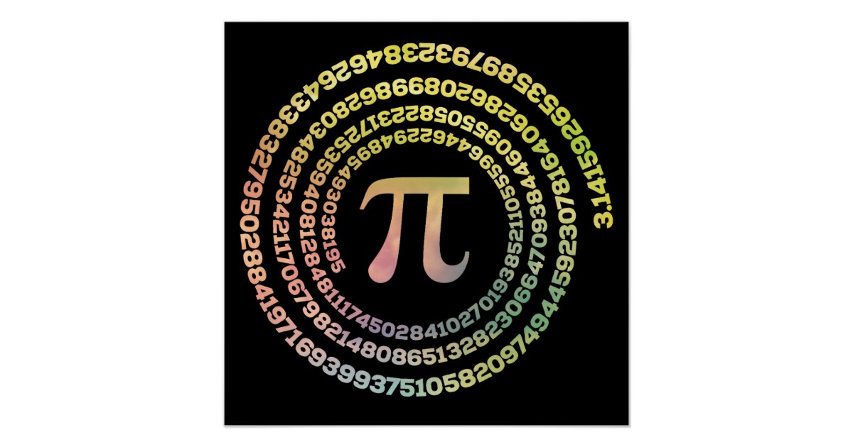 Happy Pi Day Funny School Math Spiral Text Poster | Zazzle