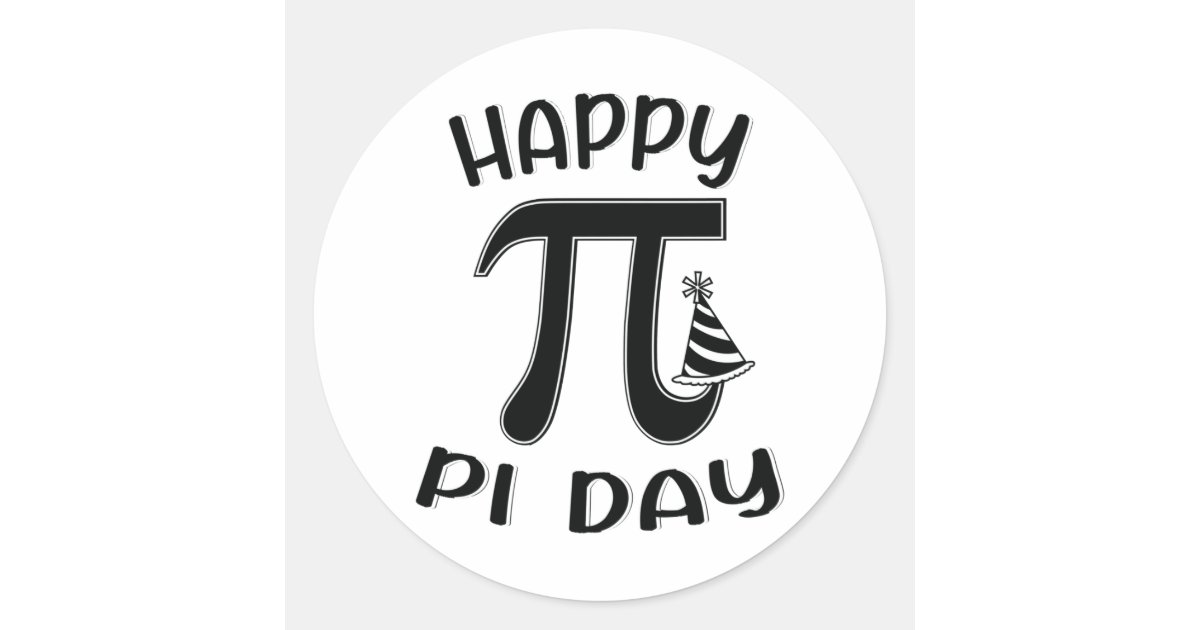 Happy Pi Day National Birthday Math Geek Symbol Classic Round Sticker ...