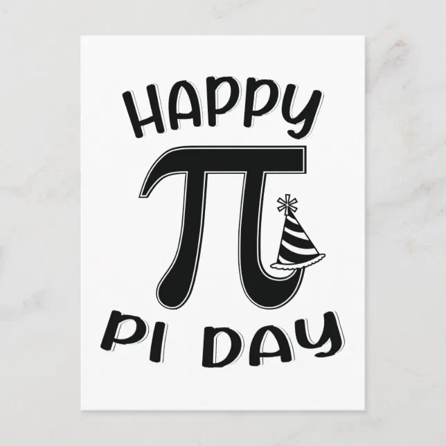 Happy Pi Day National Birthday Math Geek Symbol Holiday Postcard | Zazzle