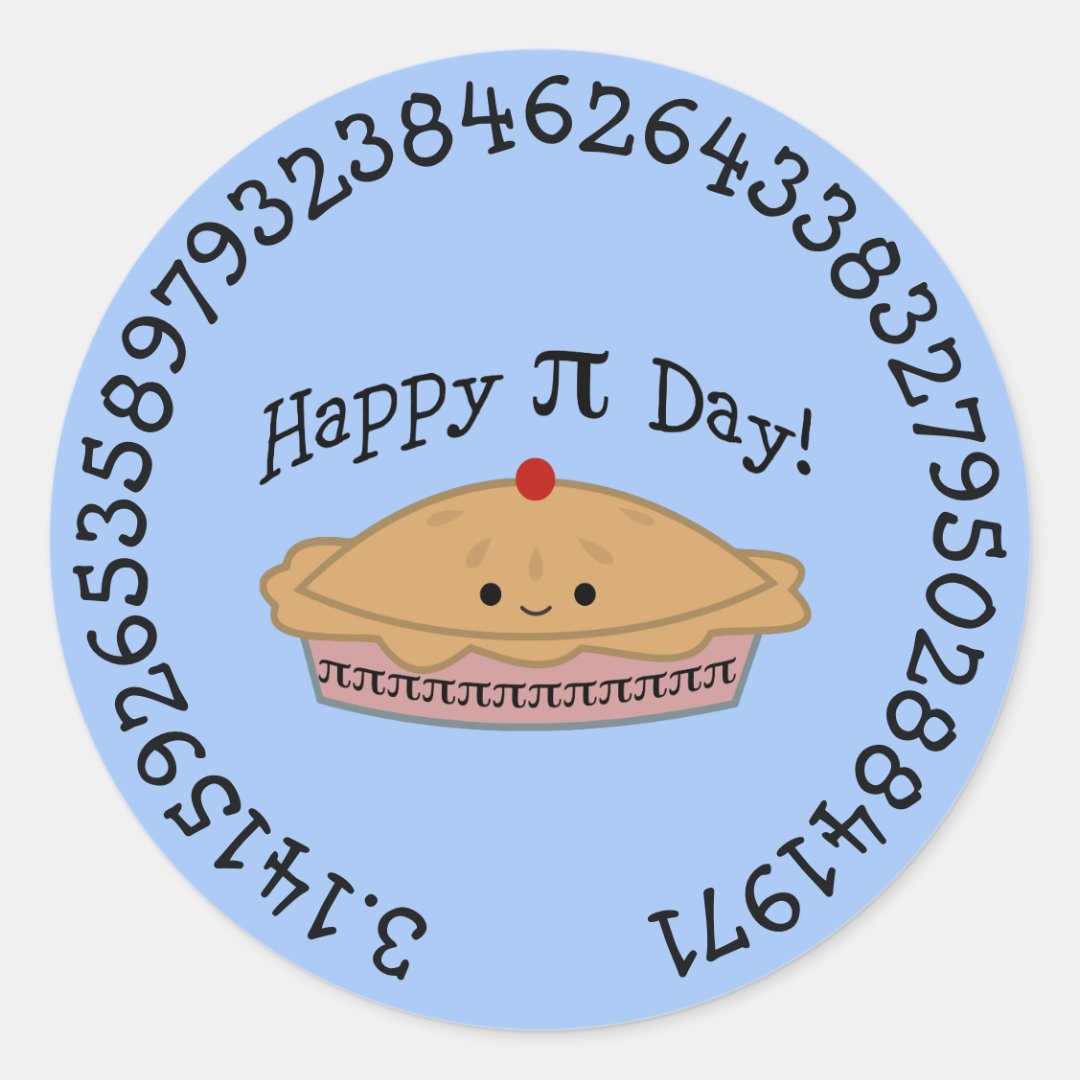 Happy Pi Day Pie Classic Round Sticker | Zazzle