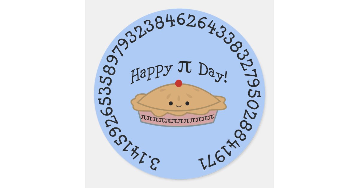 Happy Pi Day Pie Classic Round Sticker | Zazzle