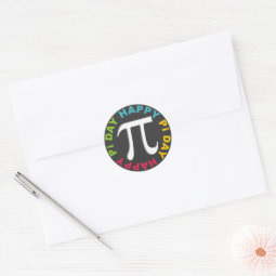 Happy Pi Day Stickers Bright Colors | Zazzle