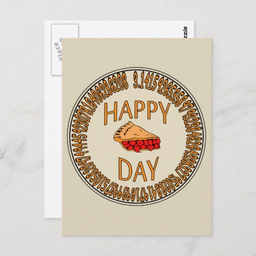 Happy PI Day with Slice of Pi Postcard | Zazzle