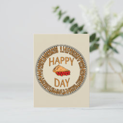 Happy PI Day with Slice of Pi Postcard | Zazzle
